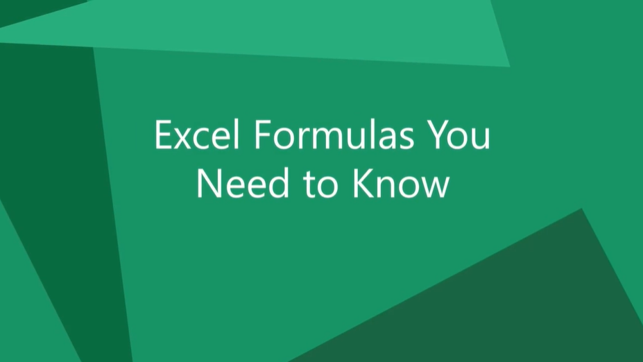 Microsoft Excel Formulas You Need to Know in 30 Minutes! – Doxa Deo ...